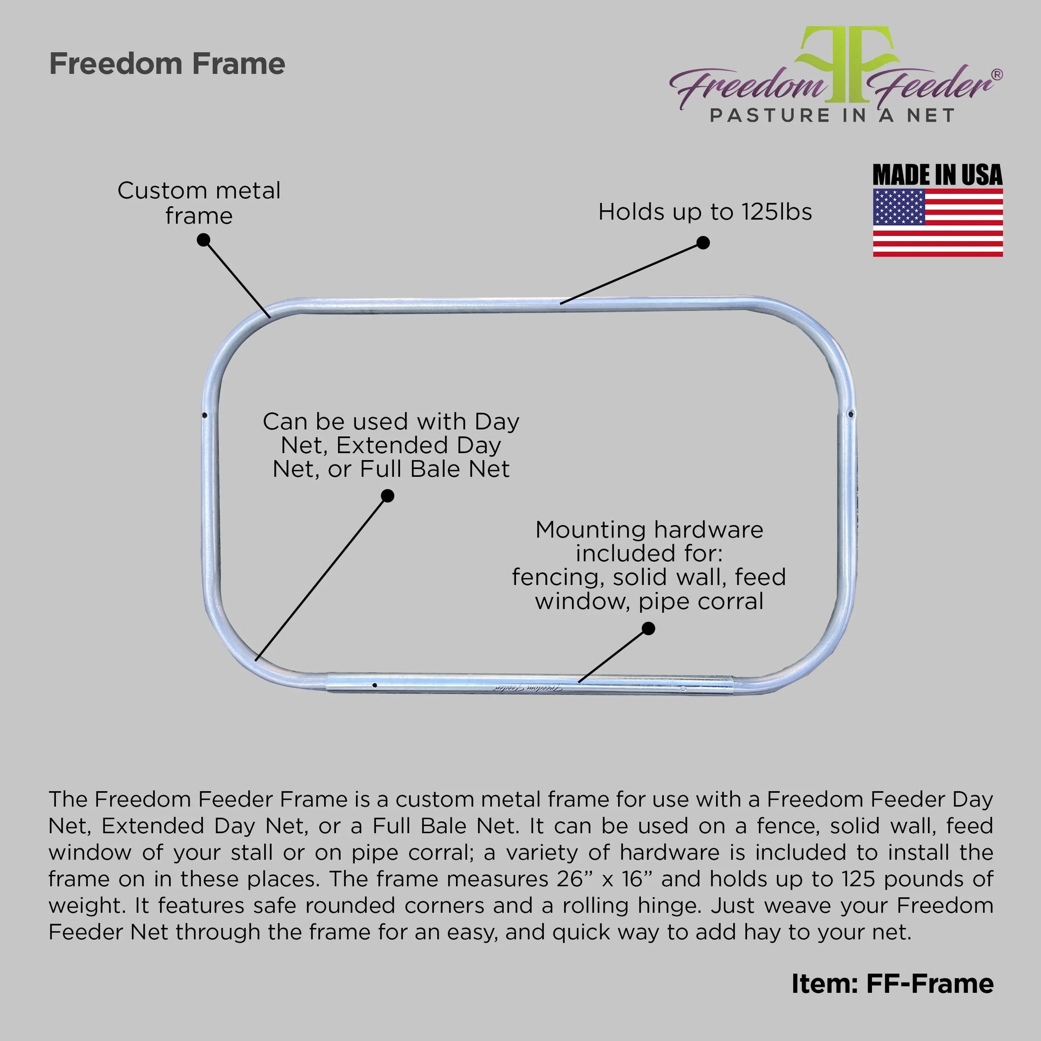 Freedom Feeder Frame | Slow Feed Hay Net Frame | Easy Feed Solution ...