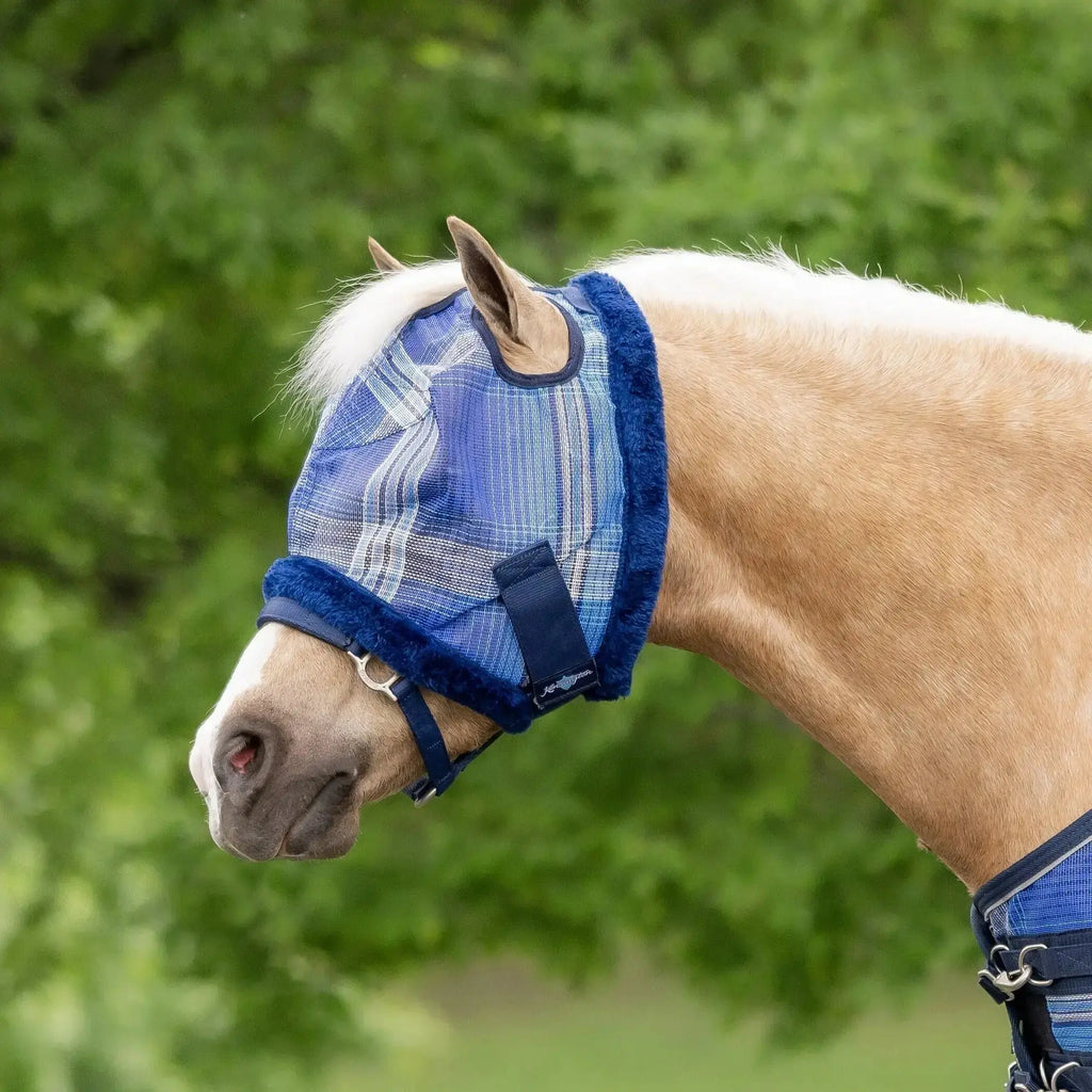 Mini/Pony Fly Mask with Fleece Trim & Dual Ear Openings 73% UV *New De ...